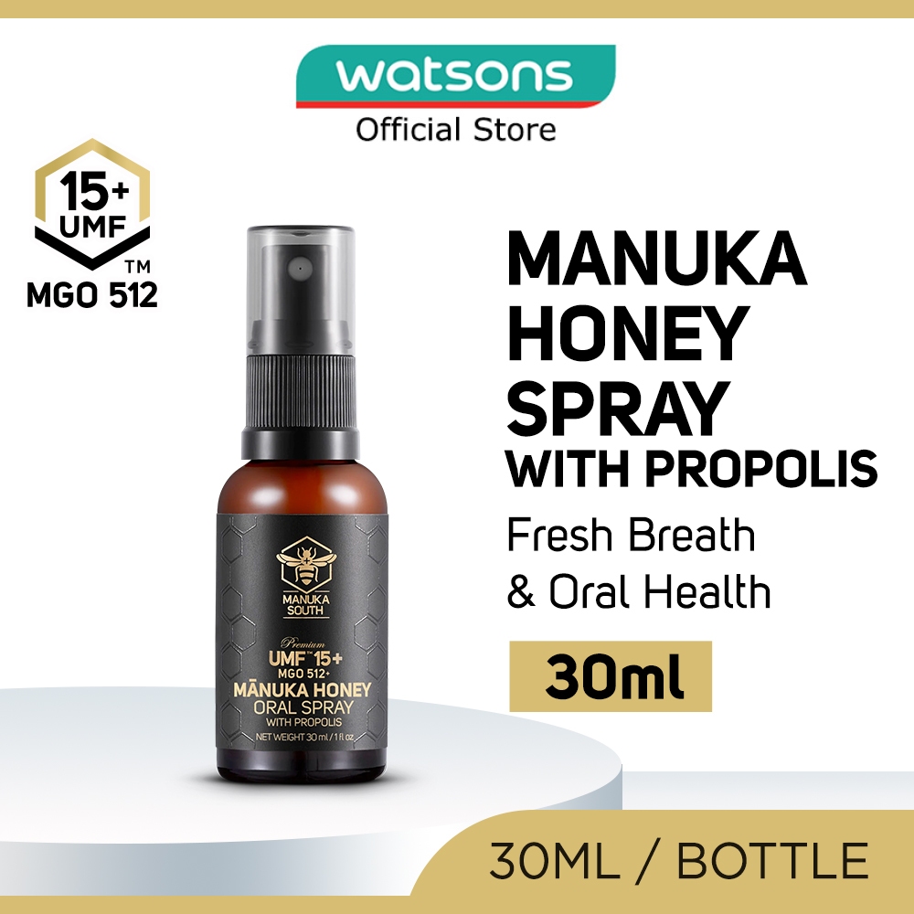 MANUKA SOUTH UMF 15+ MGO 512 Manuka Honey Spray With Propolis 30ml ...