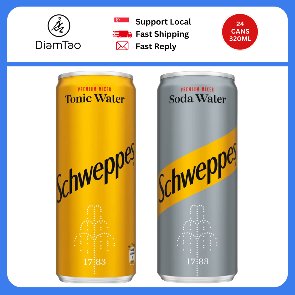 Schweppes Tonic & Soda Water 320ml x 24 Cans | Shopee Singapore