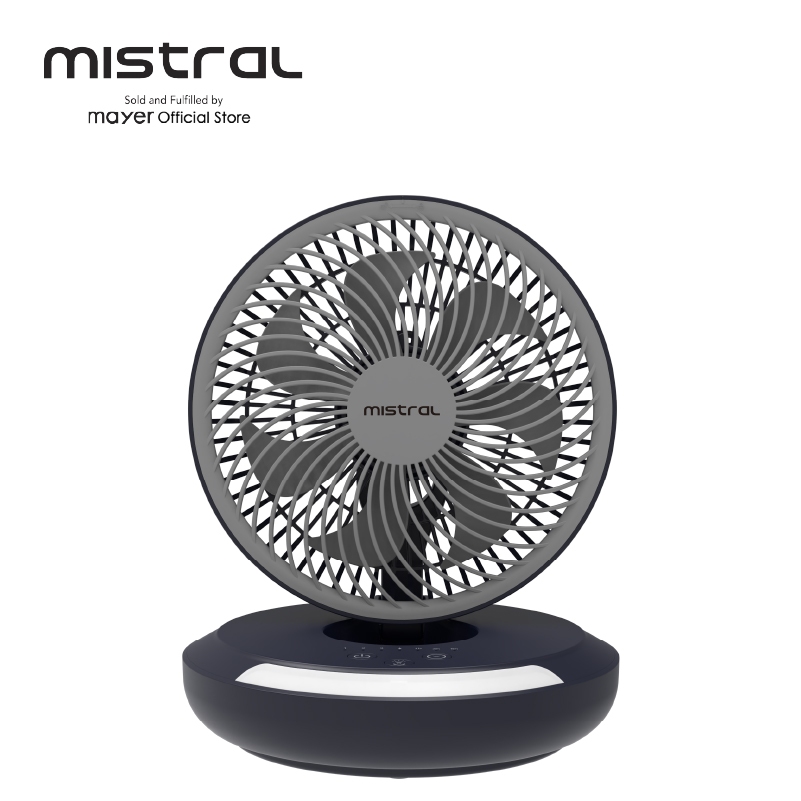 Mistral AirZee Plus - 6" Rechargeable Foldable USB Fan with Moodlight ...
