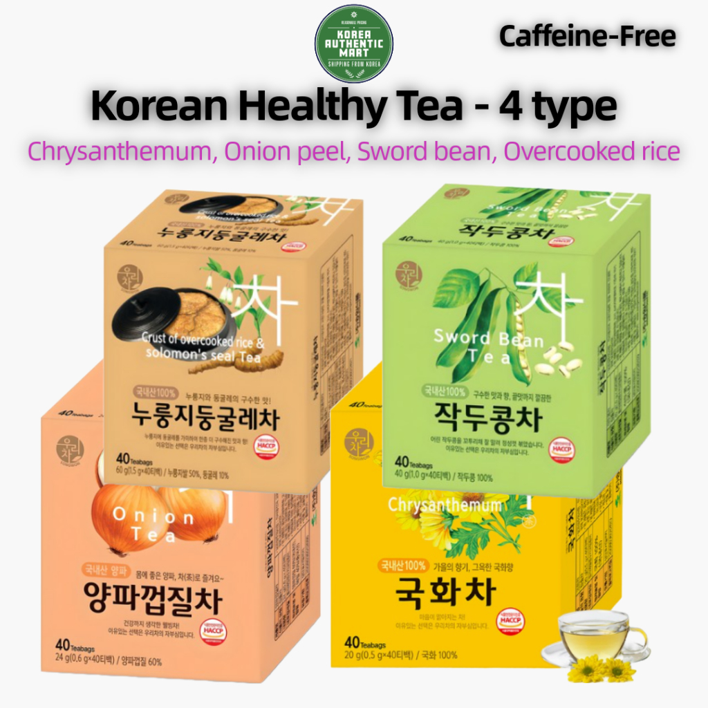 SONGWON Korean Healthy Tea – 4 Types (40 Tea Bags Each) , 100% Korean ...