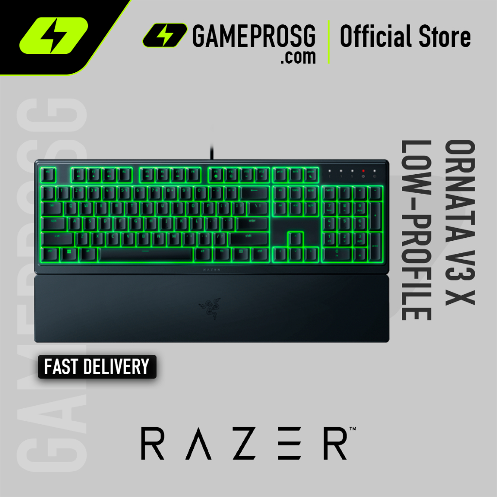 Razer Ornata V3 X Full-Size Wired Membrane Gaming Keyboard with Chroma ...