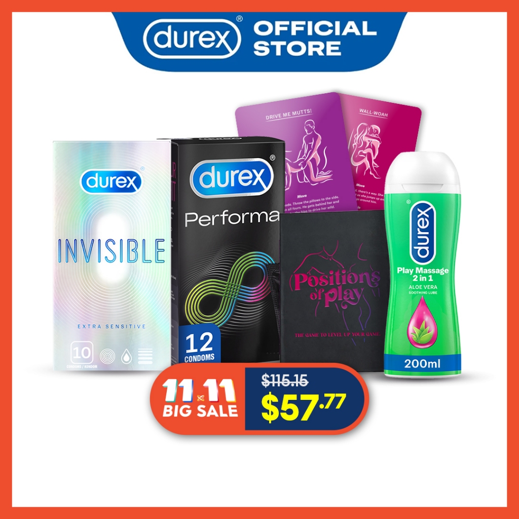 Durex Get Into Position Pleasure | Couple Card Game, Perform & Invisible Extra Sensitive Condom ...