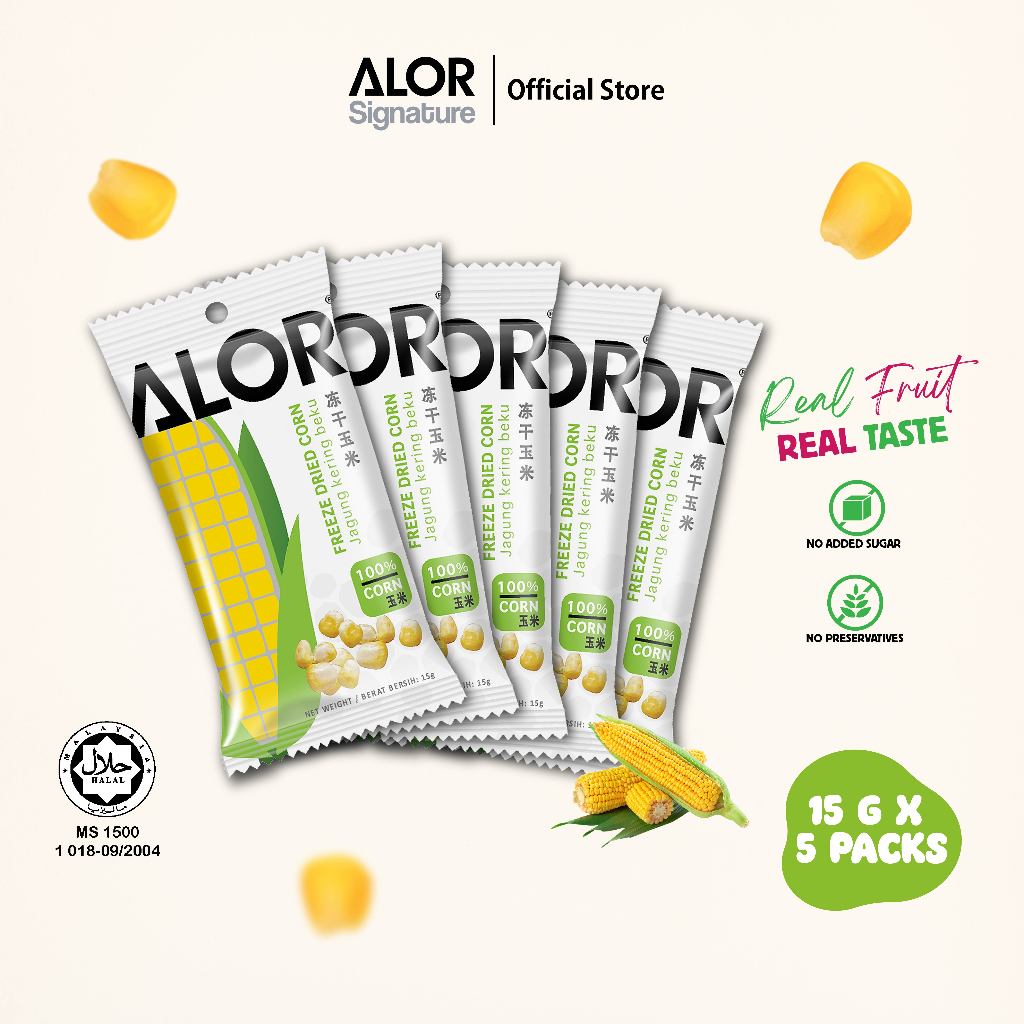 Alor Freeze Dried Corn (15g x 5 sachets) | Shopee Singapore