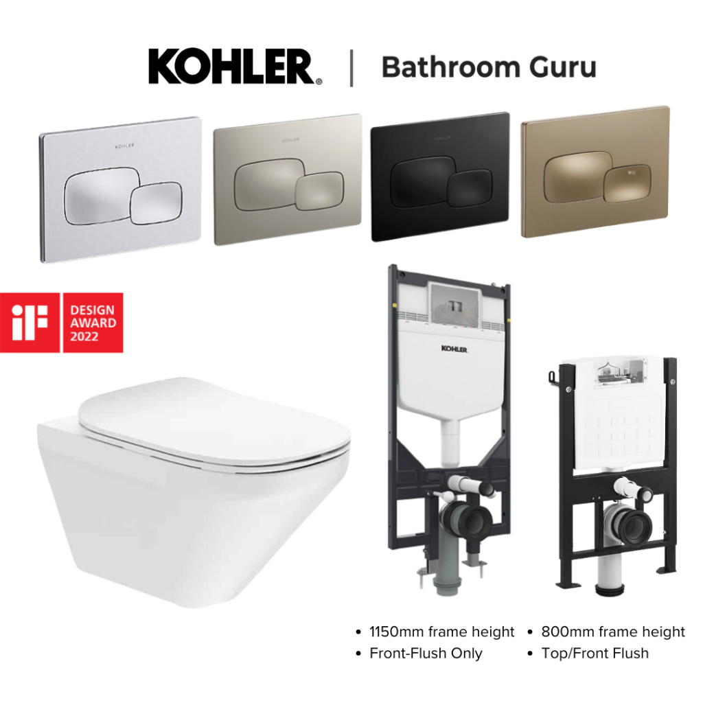 Kohler MODERNLIFE Edge Wall Hung Toilet Bowl & Complete Bundle Set - K ...