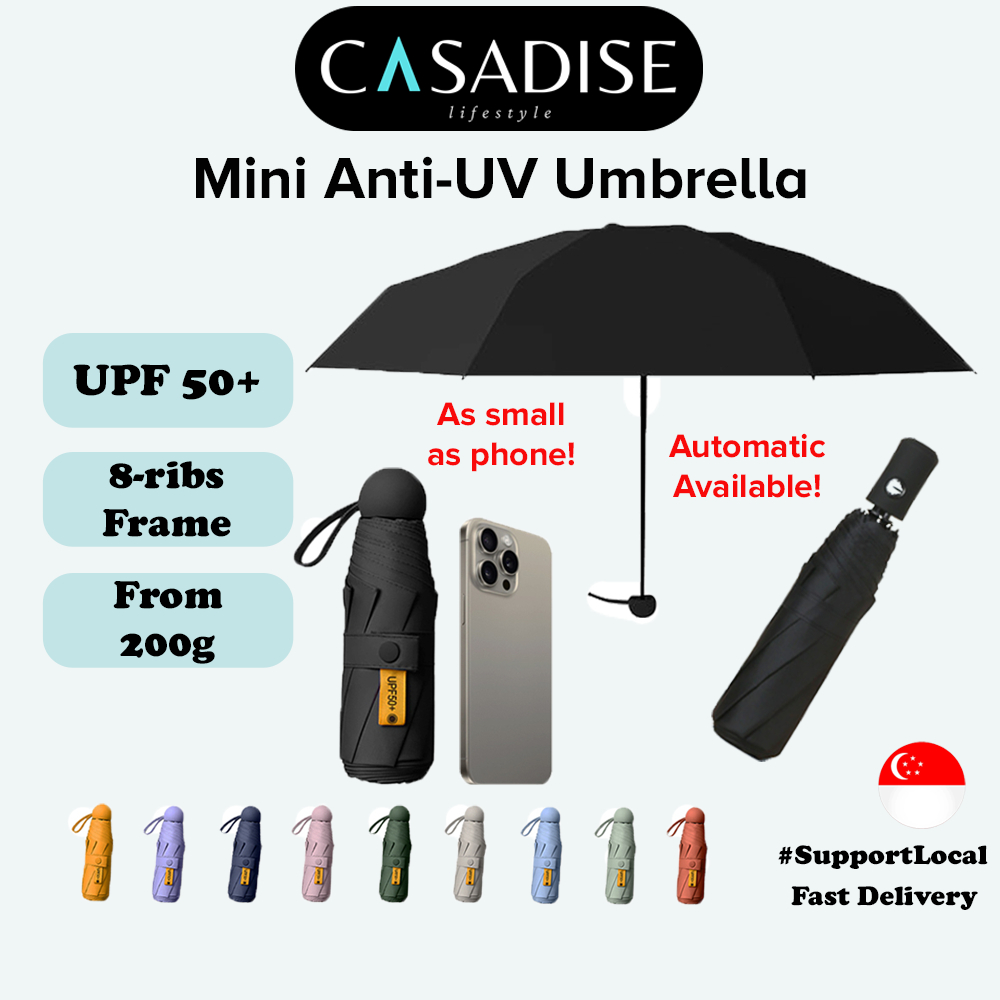 (SG) CASADISE Mini UV Umbrella, Automatic Pocket Capsule Size Anti-UV ...