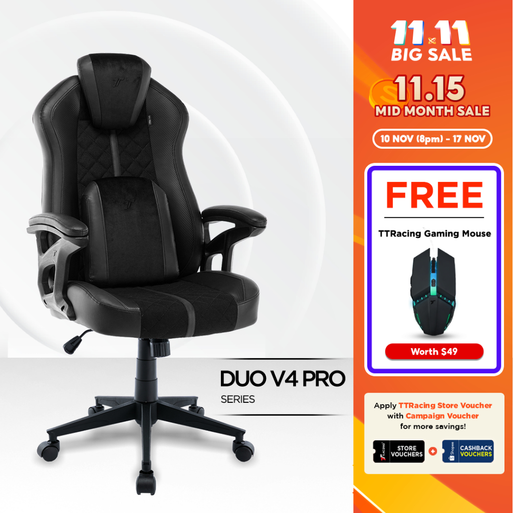 TTRacing Duo V3 Duo V4 Pro Gaming Chair Ergonomic Home Office Chair - 2 ...