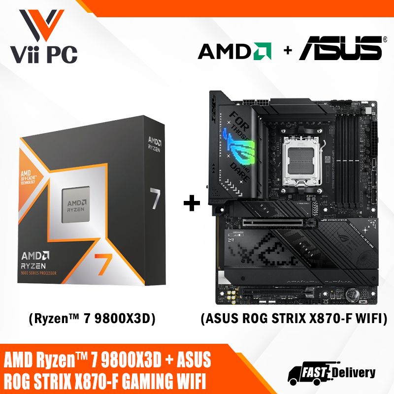 ASUS ROG STRIX X870-F GAMING WIFI AM5 ATX Motherboard + AMD Ryzen™ 7 ...