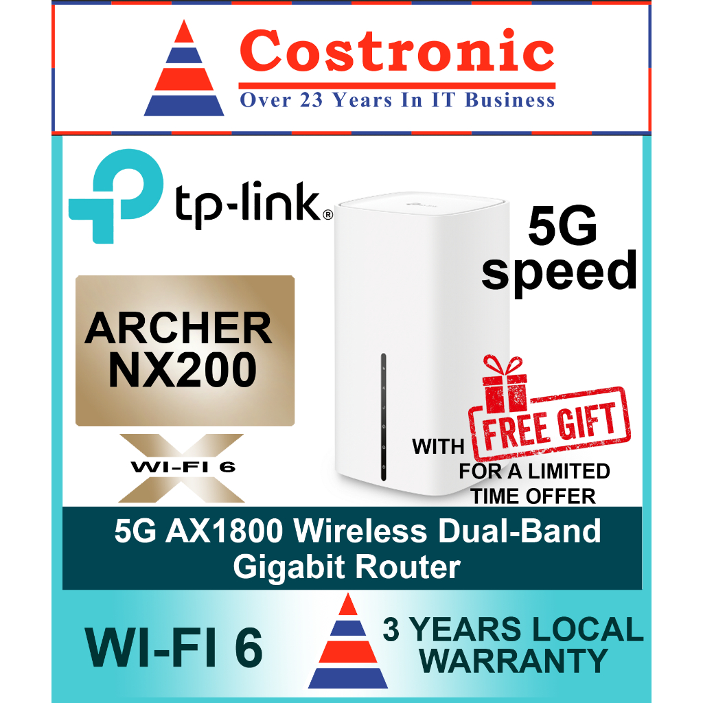 TP-Link Archer NX200 5G AX1800 Wireless Dual-Band Gigabit Router(3 Yr Local Warranty from Ban ...