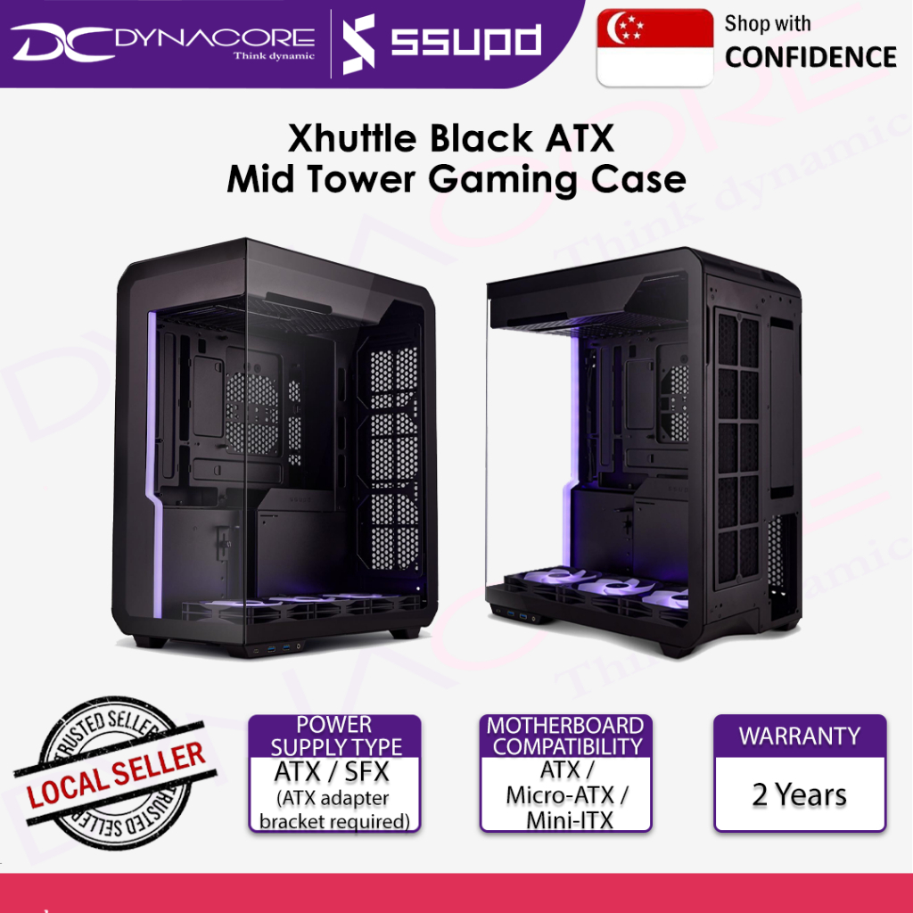 SSUPD Xhuttle Black ATX Mid Tower Gaming Case - Black | Shopee Singapore