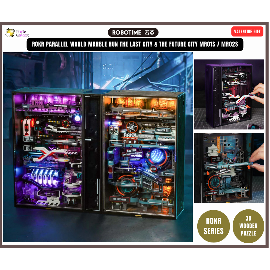 [ReadyStock]Robotime ROKR 3D DIY Wooden Puzzle Marble Run The Last City ...