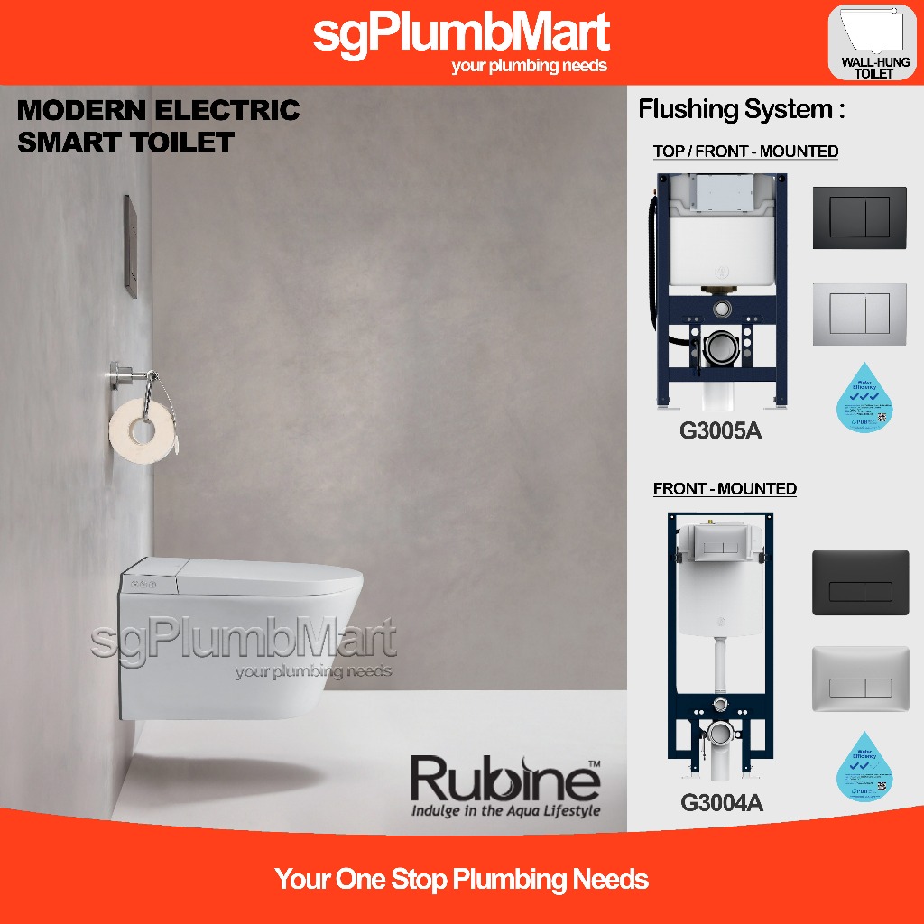 Rubine x sgPlumbMart Antonio P07 Smart WC Efficient Whirl Flushing ...