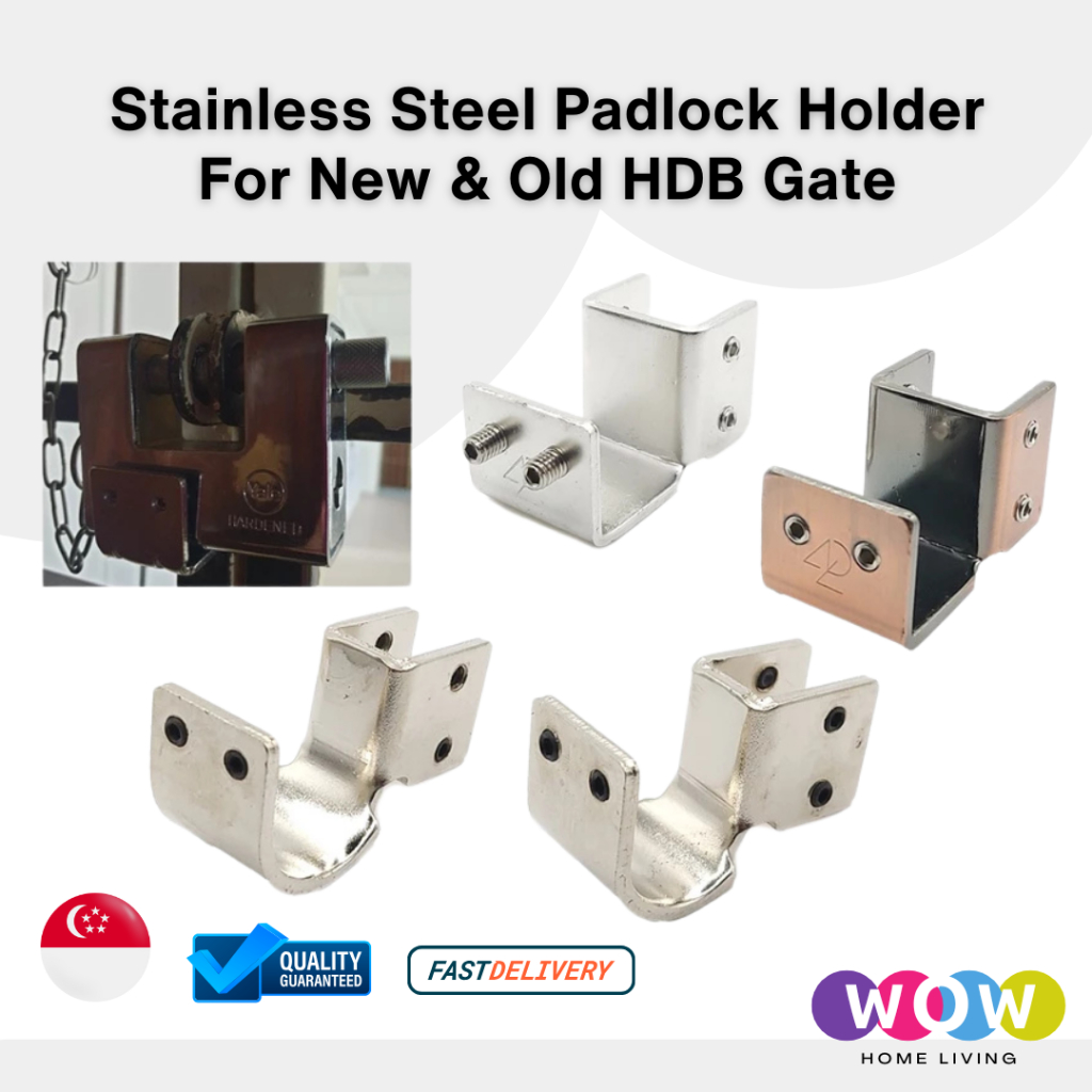 Stainless Steel Padlock Holder For New & Old HDB Gate | Shopee Singapore