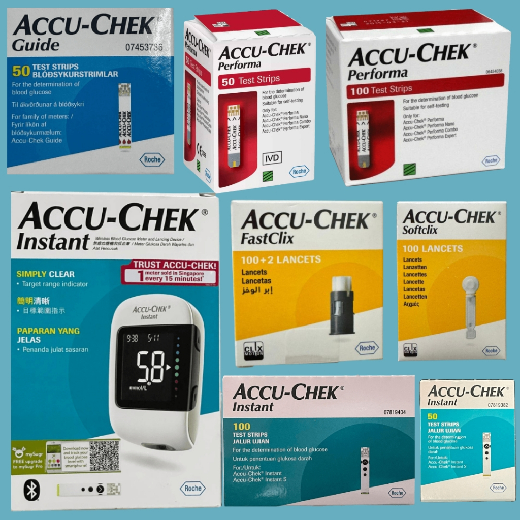 Accu Chek Instant Performa Softclix Lancet Glucose Test Strip Blood ...