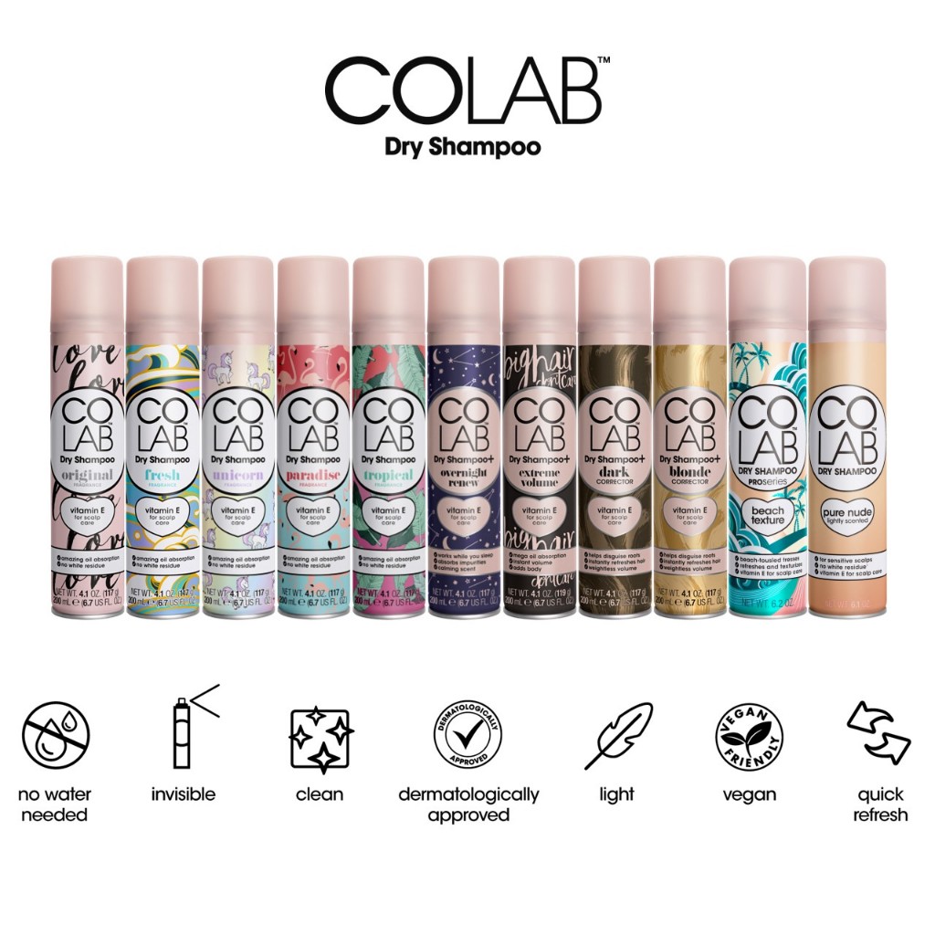 Colab Dry Shampoo 200ml (Original/Fresh/Unicorn/Tropical/Paradise/Ex ...
