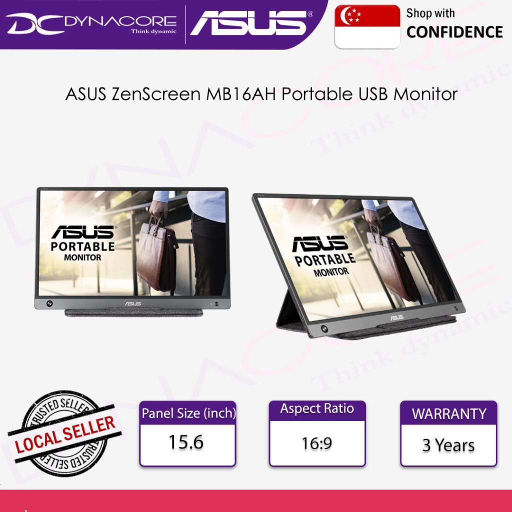 ASUS ZenScreen MB16AH Portable USB Monitor- 16 inch (15.6 inch viewable ...