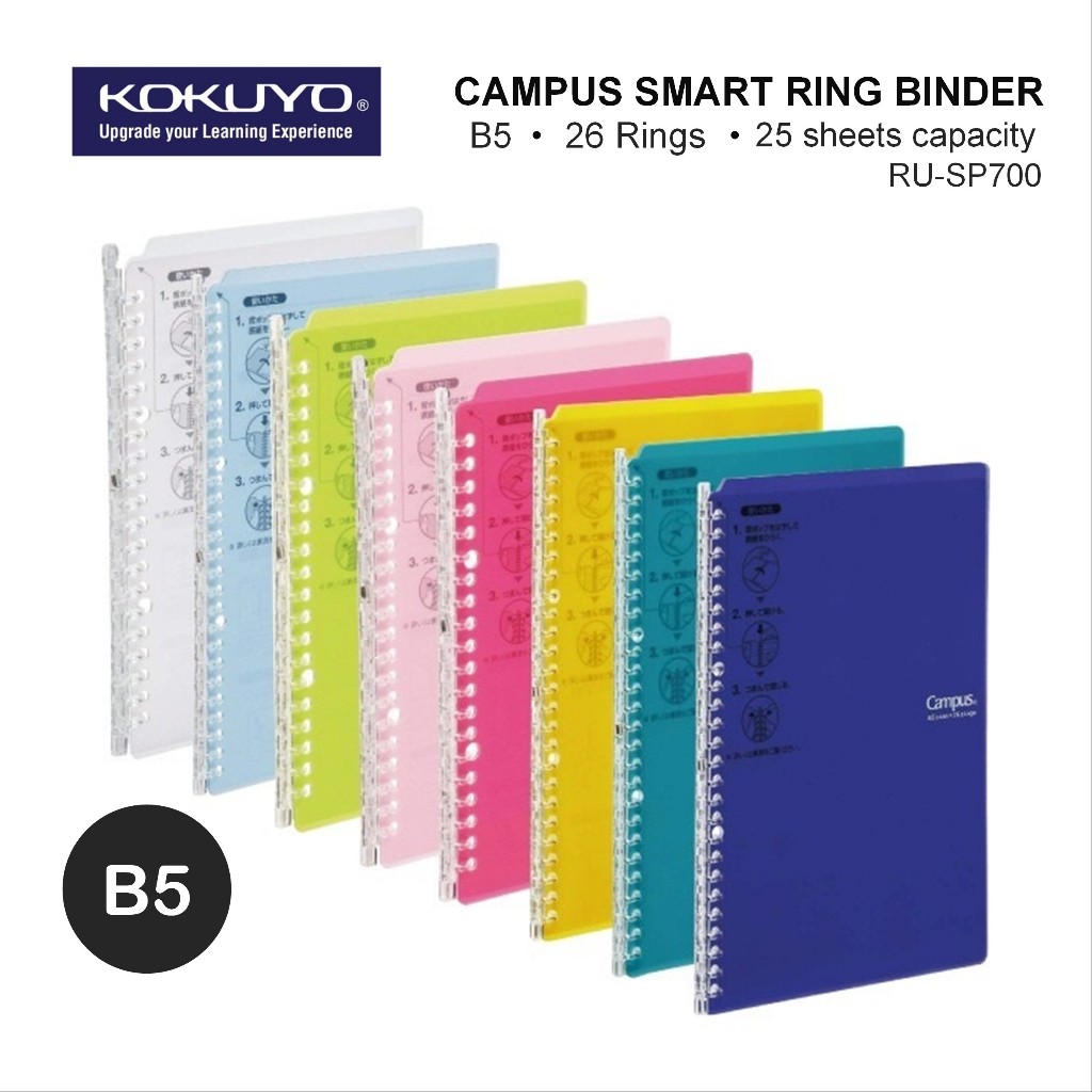 Kokuyo Smart Ring Campus Ring Binder 26 Rings Note Book B5 Compact RU ...