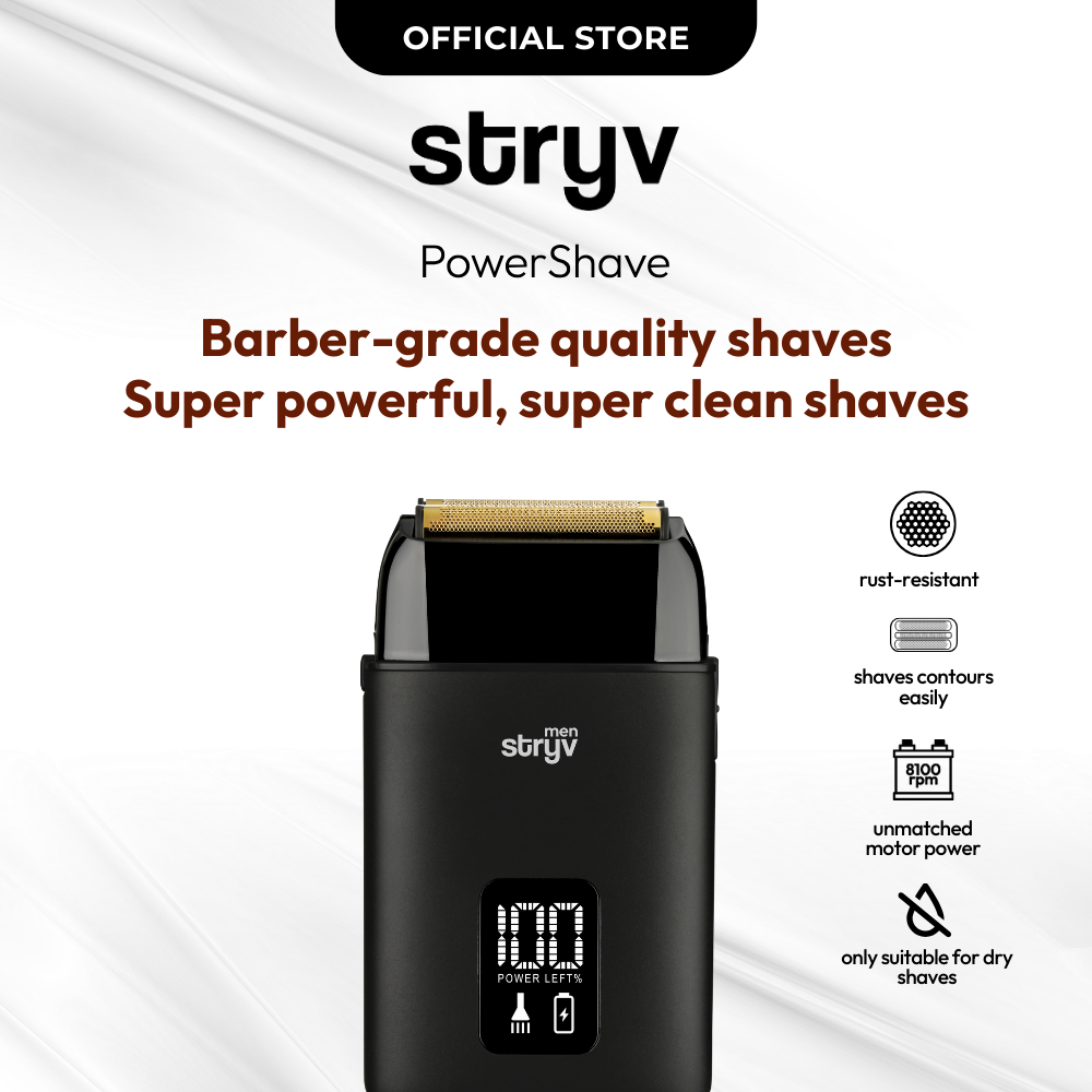 Stryv Men | PowerShave - Gold Titanium Foil Electric Face Shaver for ...