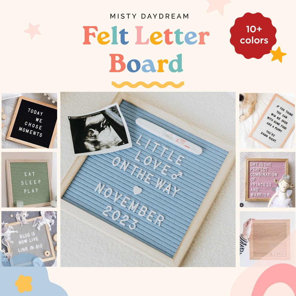 [SG Seller] Letter Felt Board DIY Wooden Baby Room Decoration Birthday ...