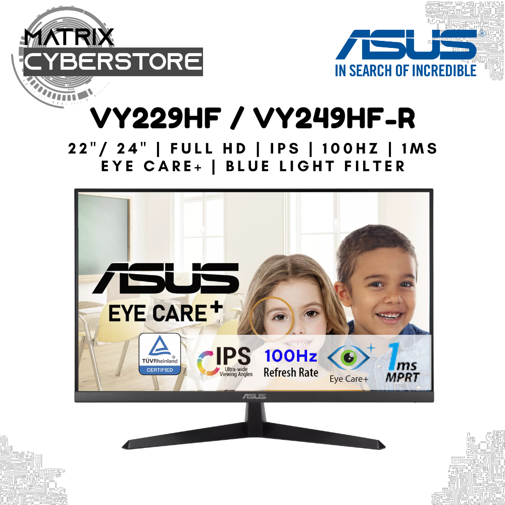 ASUS VY229HF VY249HF-R Eye Care Gaming Monitor - 22"/ 24", Full HD, IPS ...