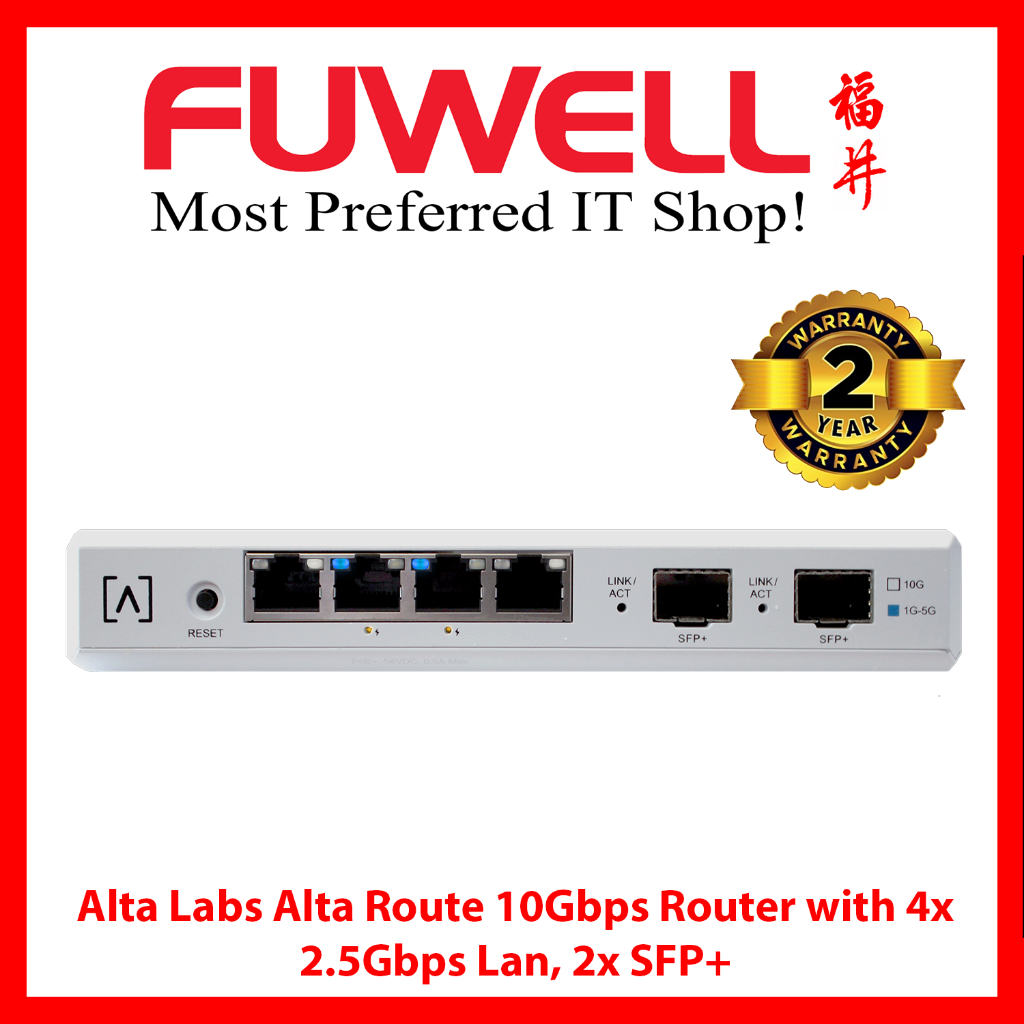 FUWELL - Alta Labs Route10 10Gbps Router with 4x 2.5Gbps RJ45, 2x SFP+ ...