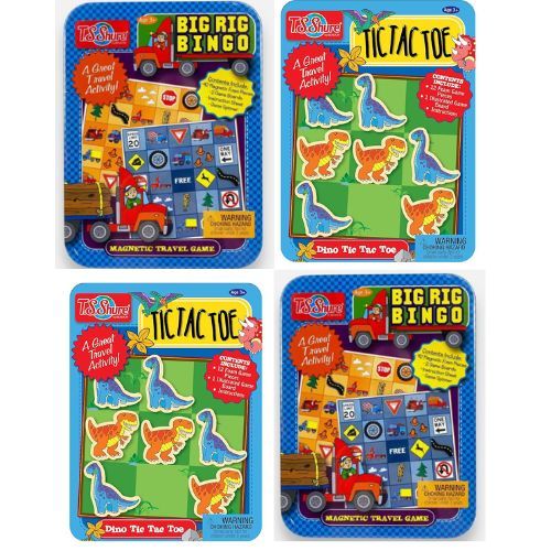 Mini Activity Tin : Dinosaur Tic-Tac-Toe/Big Rig Trucks Bingo Games ...