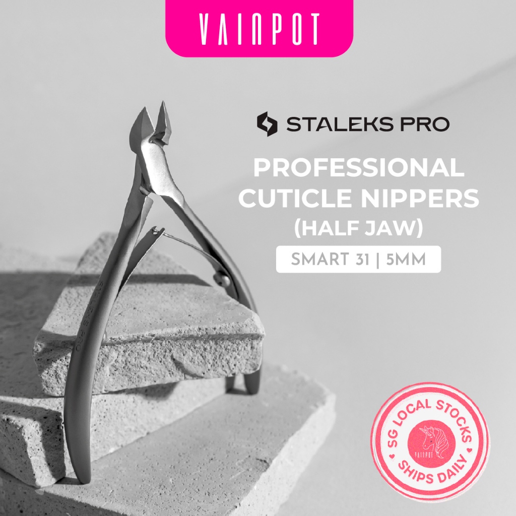 【Vainpot-SG】STALEKS PRO Professional Cuticle Nippers SMART 31 5mm (Half Jaw) | Shopee Singapore