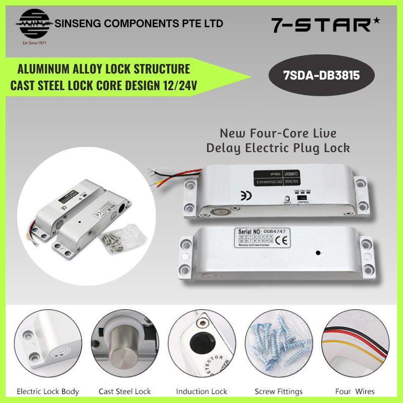 7-STAR* 12V Surface Mount Dropbolt DC Electric Drop Bolt Lock, Fail ...