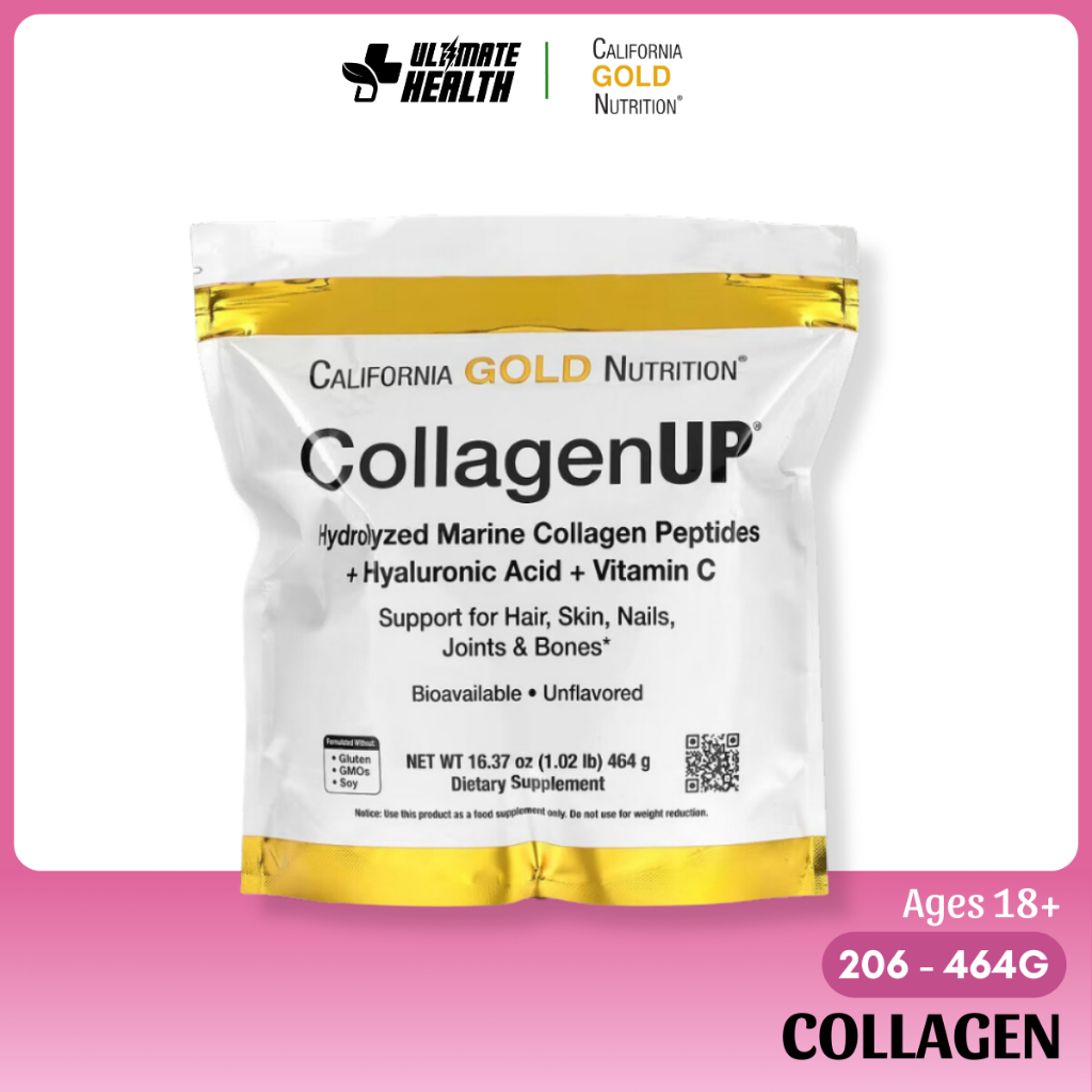 California Gold Nutrition, Collagen UP, Marine Collagen + Hyaluronic ...