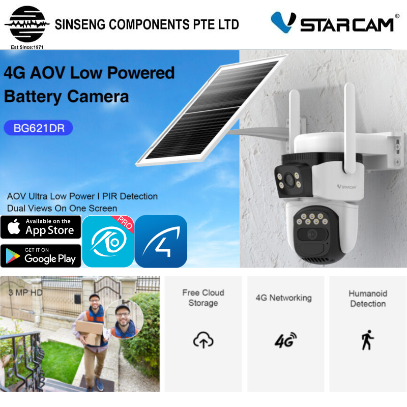 Vstarcam BG621DR 4G Sim Card Solar Panel 8000mAh Battery Wireless IP ...