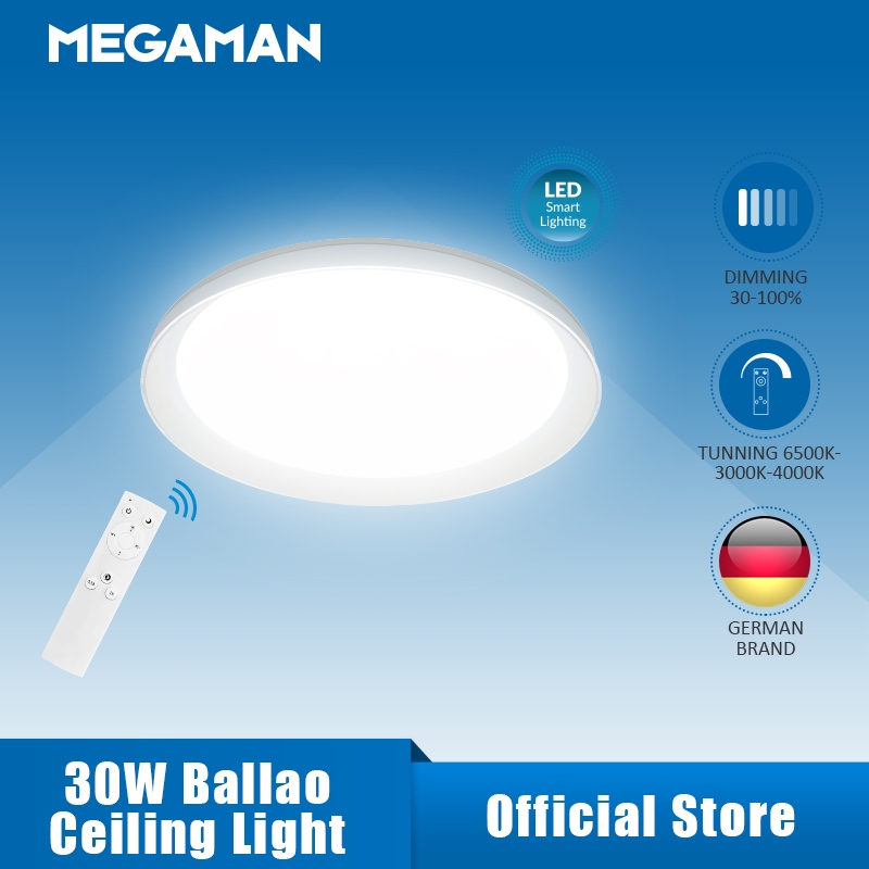 MEGAMAN LED Ceiling Light Ballao (V2) 30W Seamless Tunable & Dimmable ...