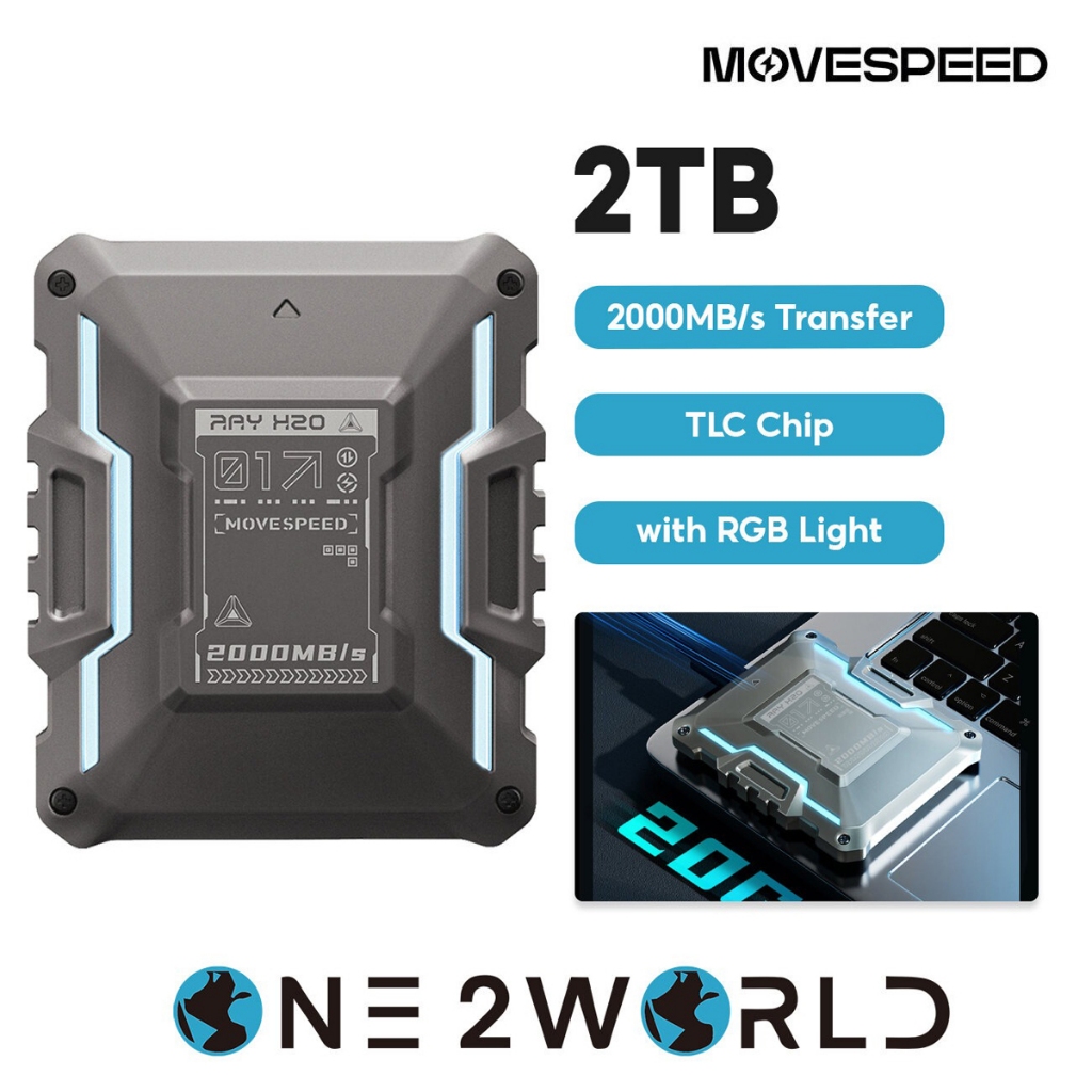 MOVESPEED RH20 PSSD Portable External Solid State Drive Up to 2000MB/s ...
