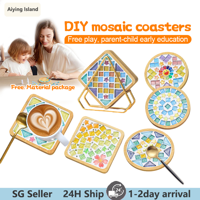 【SG】DIY Coaster Mosaic Coaster Craft Kit Make it Yourself adult ...