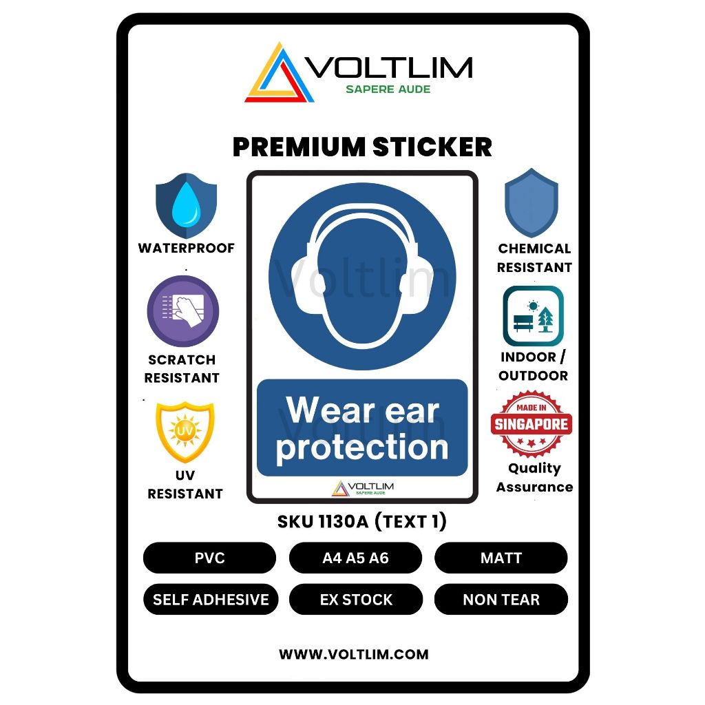 Wear Ear Protection | Hearing Protection Must Be Worn Sign Label ...