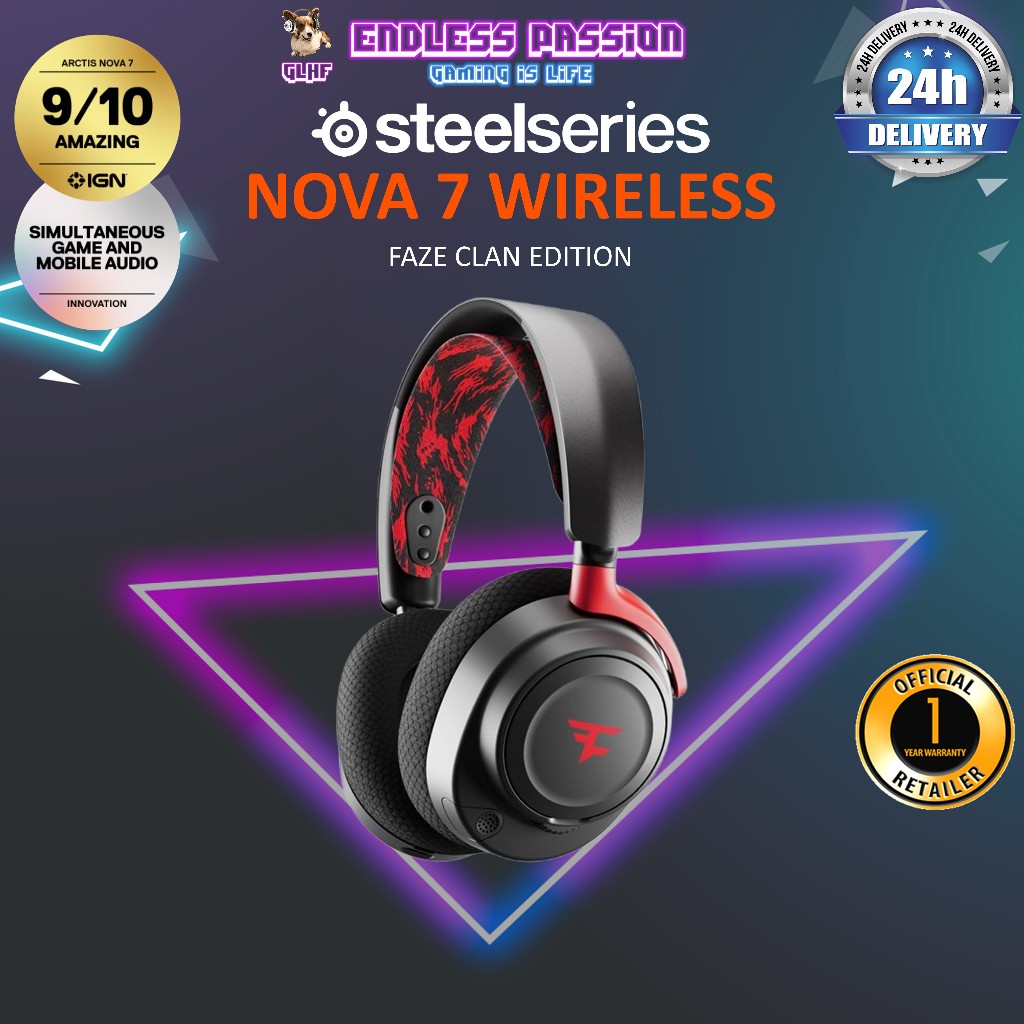 SteelSeries Arctis Nova 7 Wireless Multi-Platform Gaming Headset - Faze ...