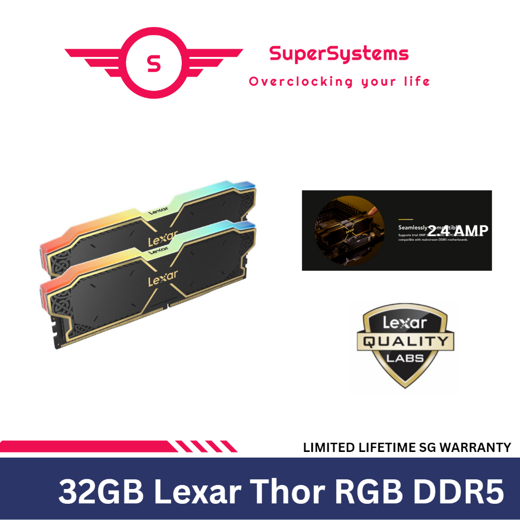 Lexar Thor RGB DDR5 6000 CL38 (Black) / 32GB / 2 X 16GB / LIMITED ...