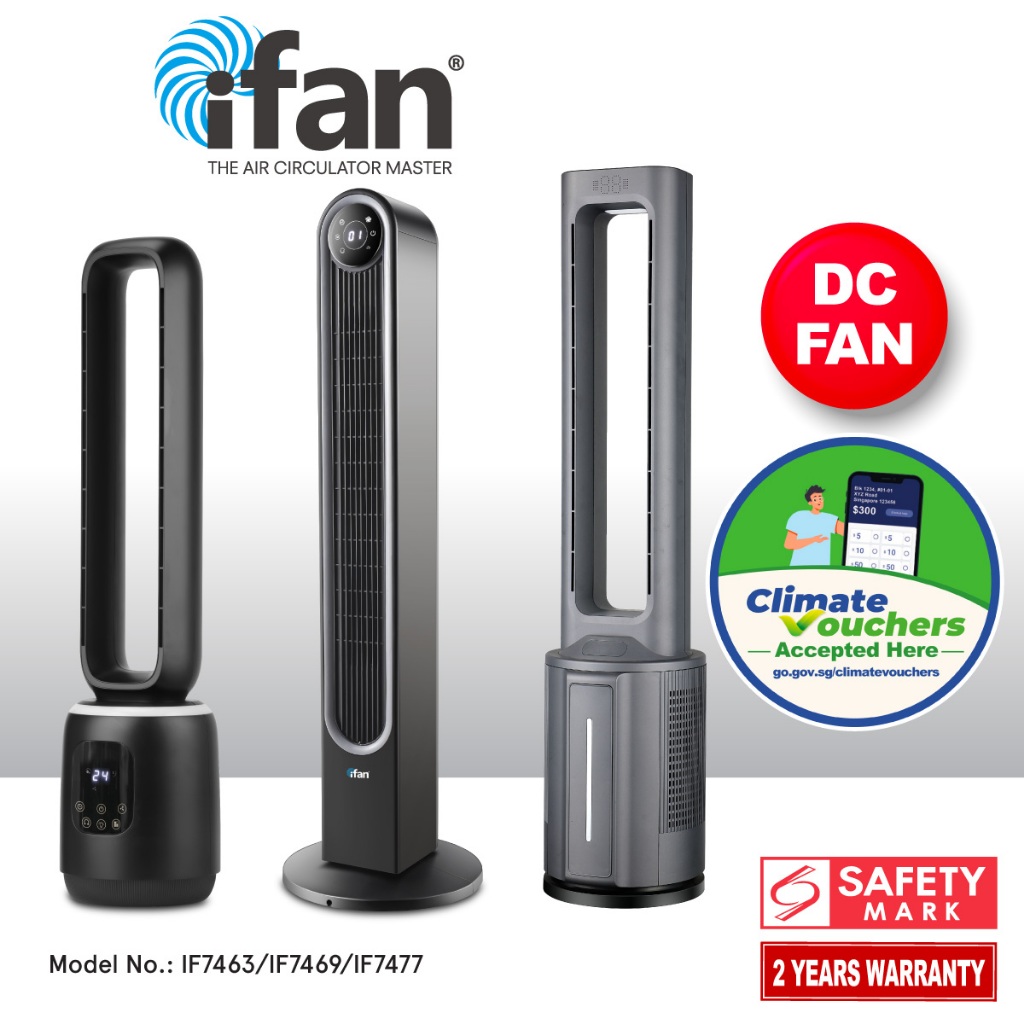 [NEA CLIMATE VOUCHER $400] iFan Stand fan, DC Bladeless Fan, Tower Fan ...