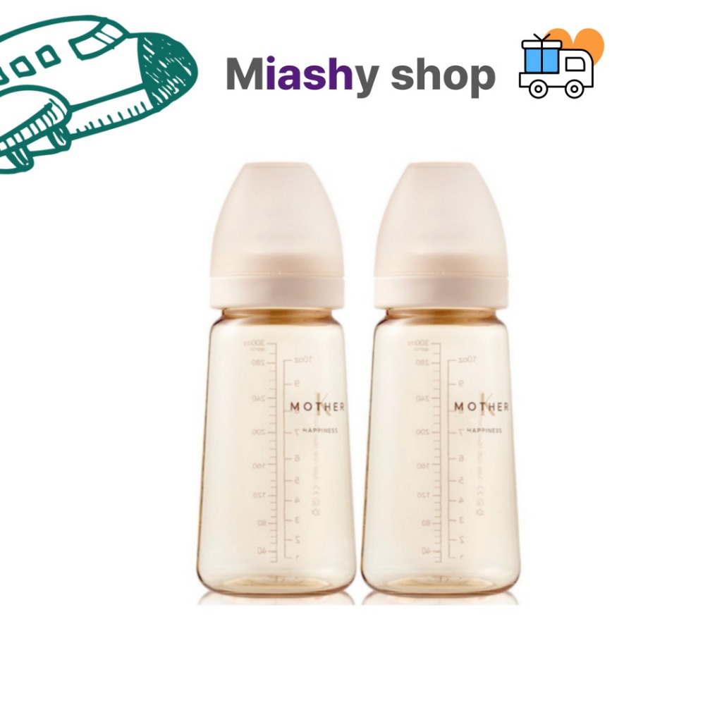 Mother-K Basic PPSU Baby Bottle Twin Pack Cream 280ml (2 Pack) | Shopee Singapore
