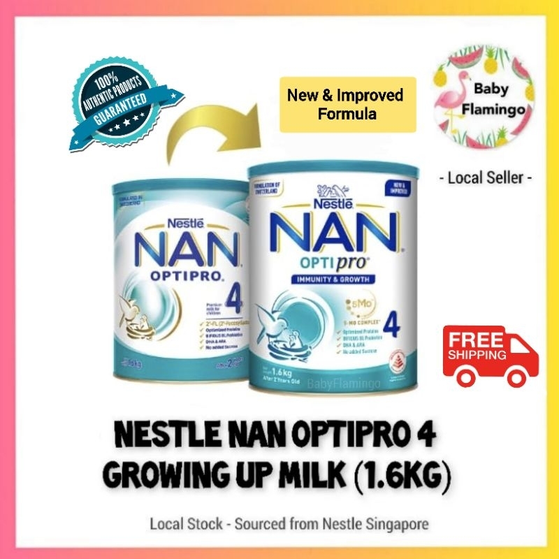 Nestle Nan OptiPro 4 Growing Up Milk 1.6kg - New & Improved Formula (Local Stock) | Shopee Singapore