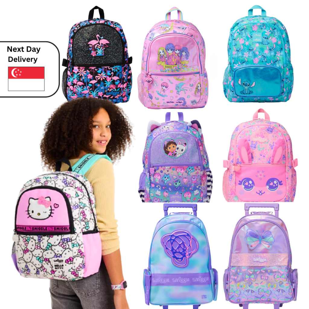 [Authentic] Smiggle School Bag Trolley Push Primary Achool Bag School ...