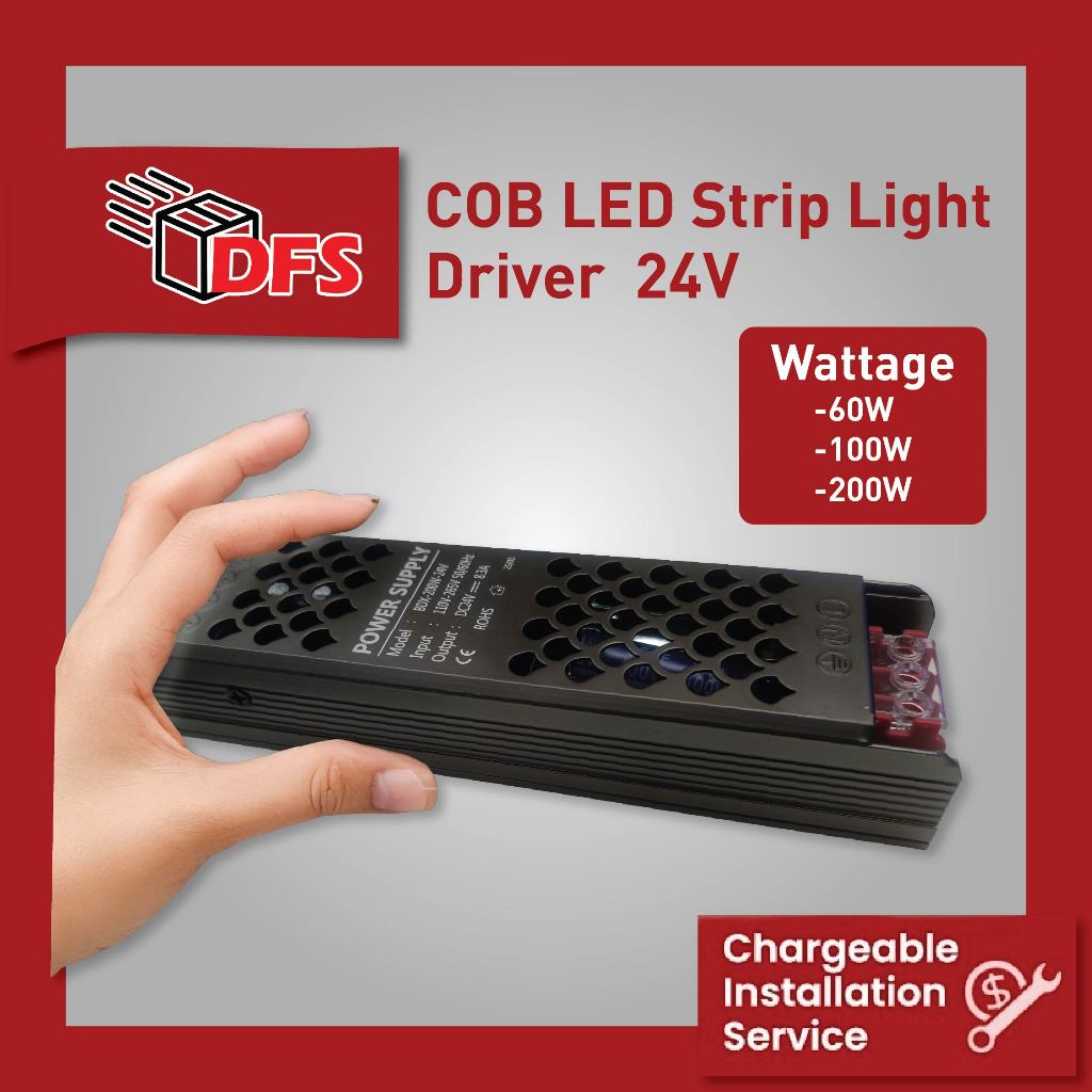 DFS LED 24V 60W 100W 200W Driver for 24V COB LED Strip Light | Shopee ...