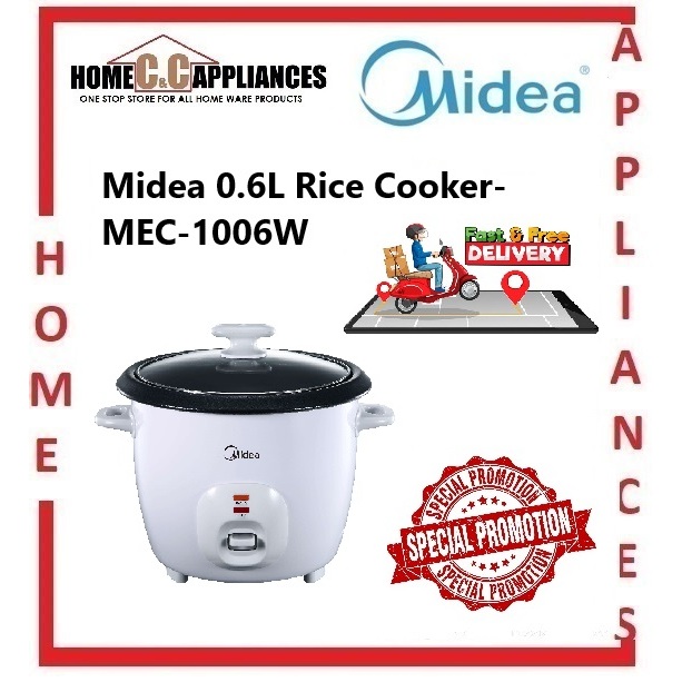 Midea 0.6L Rice Cooker MEC-1006W | Shopee Singapore