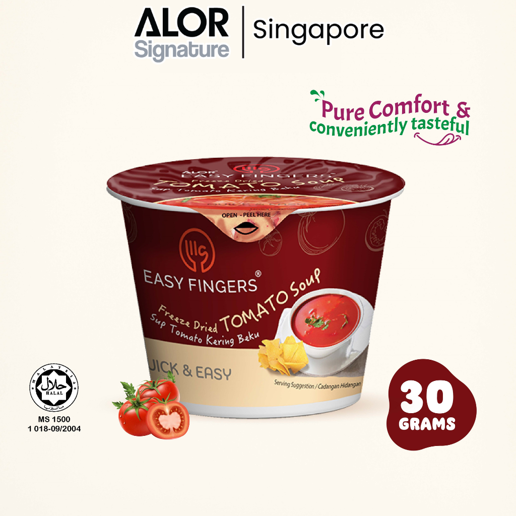 ALOR Easy Fingers Freeze Dried Tomato Instant Soup 30g/cup | Shopee ...