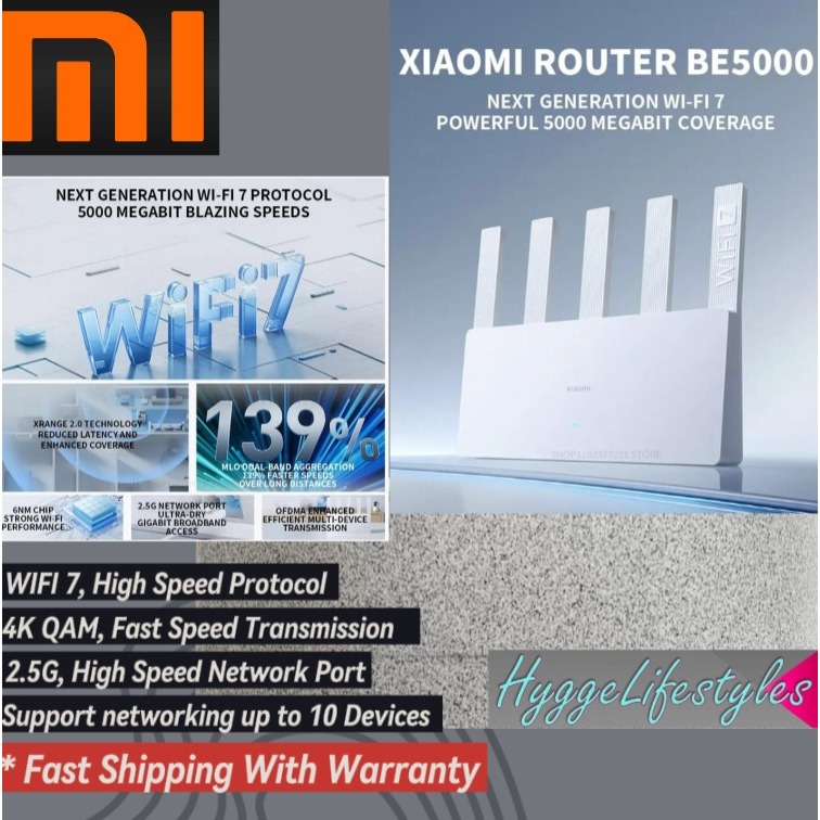Xiaomi Router BE5000 Wifi 7 2.5G High Speed Gigabit Wireless Router ...
