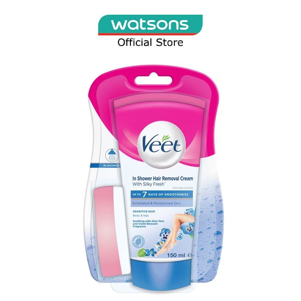 VEET In-shower Hair Removal Cream Sensitive Skin 150g (Expiry: Jun'2026 ...
