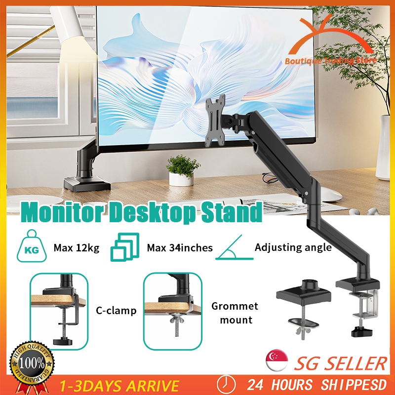 【SG Seller】Computer Monitor Desk Mount Monitor Arm Gas Spring Monitor ...