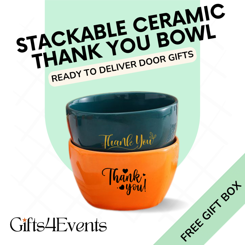 Ceramic Rice Bowl with Gift Box – Wedding Door Gift, Corporate Souvenir ...