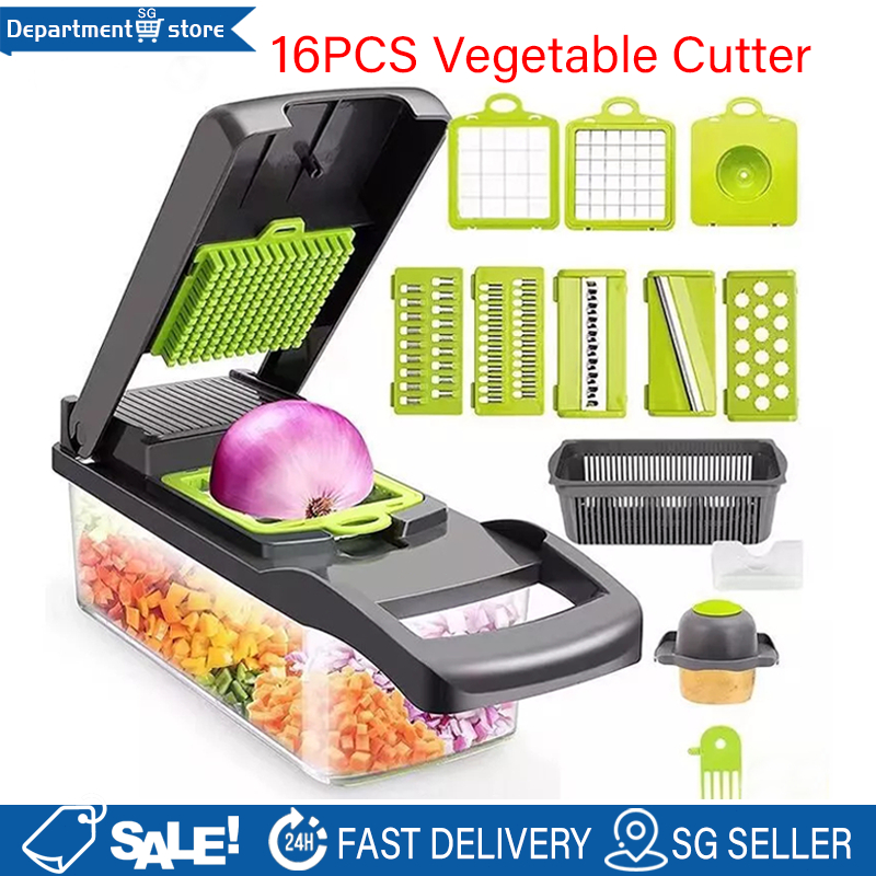 【SG Ready Stock】Vegetable Cutter / Vegetable Chopper with Basket for ...