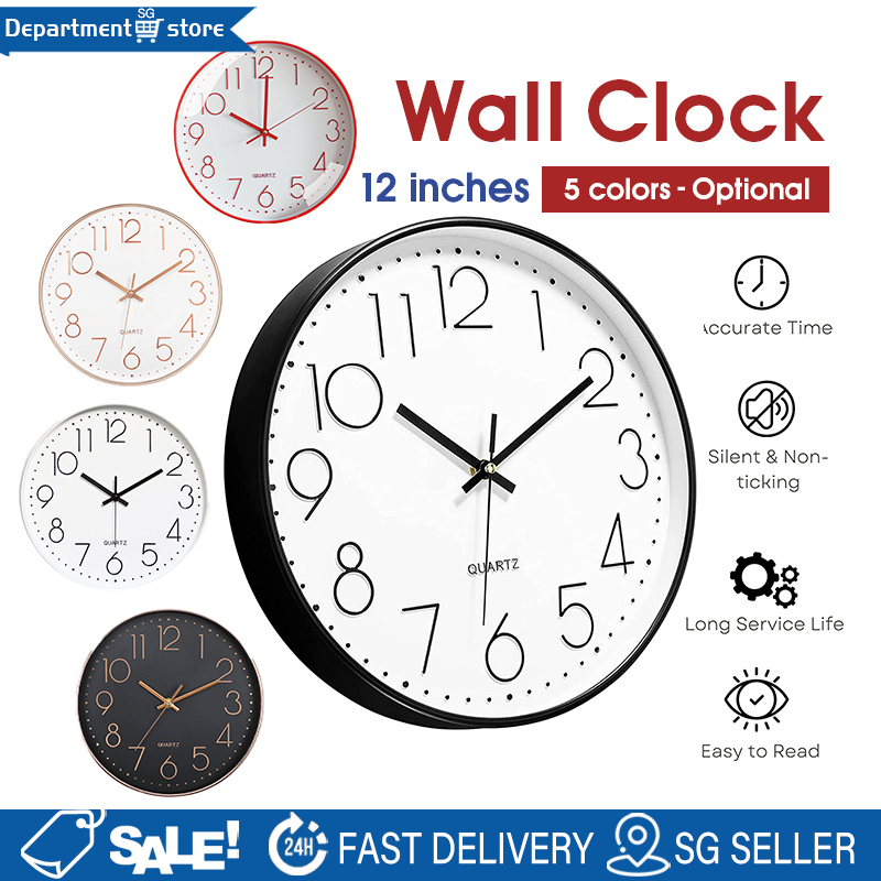 [SG Seller] Wall Clock 30cm Nordic Quartz Wall Clock Japan Quartz ...
