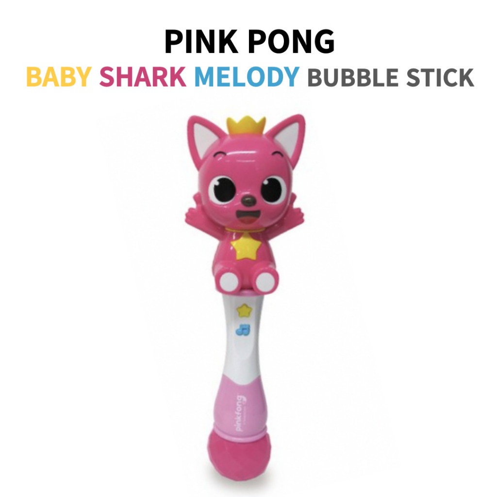 PINKFONG Baby Shark Melody Auto Bubble Play Stick Pink | Bubble Wand ...