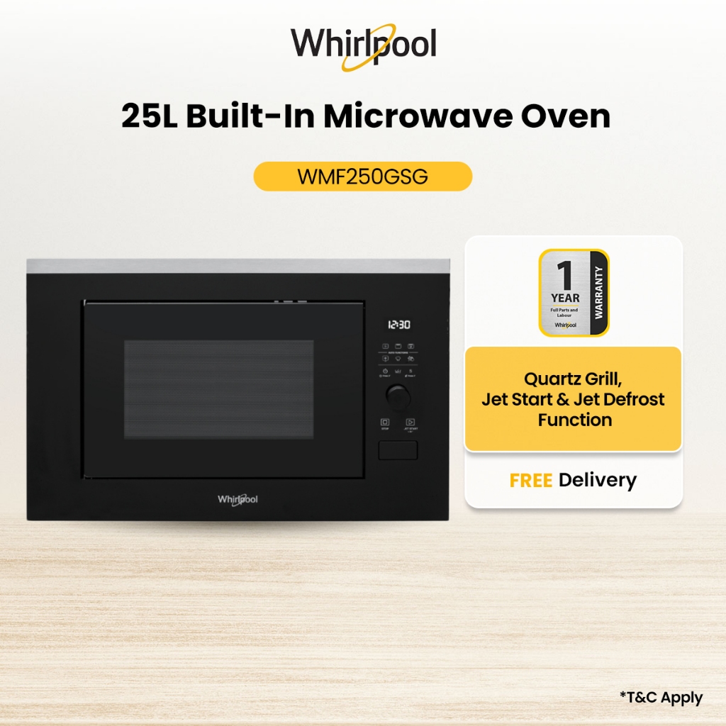 Whirlpool WMF250GSG 25L MWO & Grill Trim Kit Microwave Oven with 1 Year ...